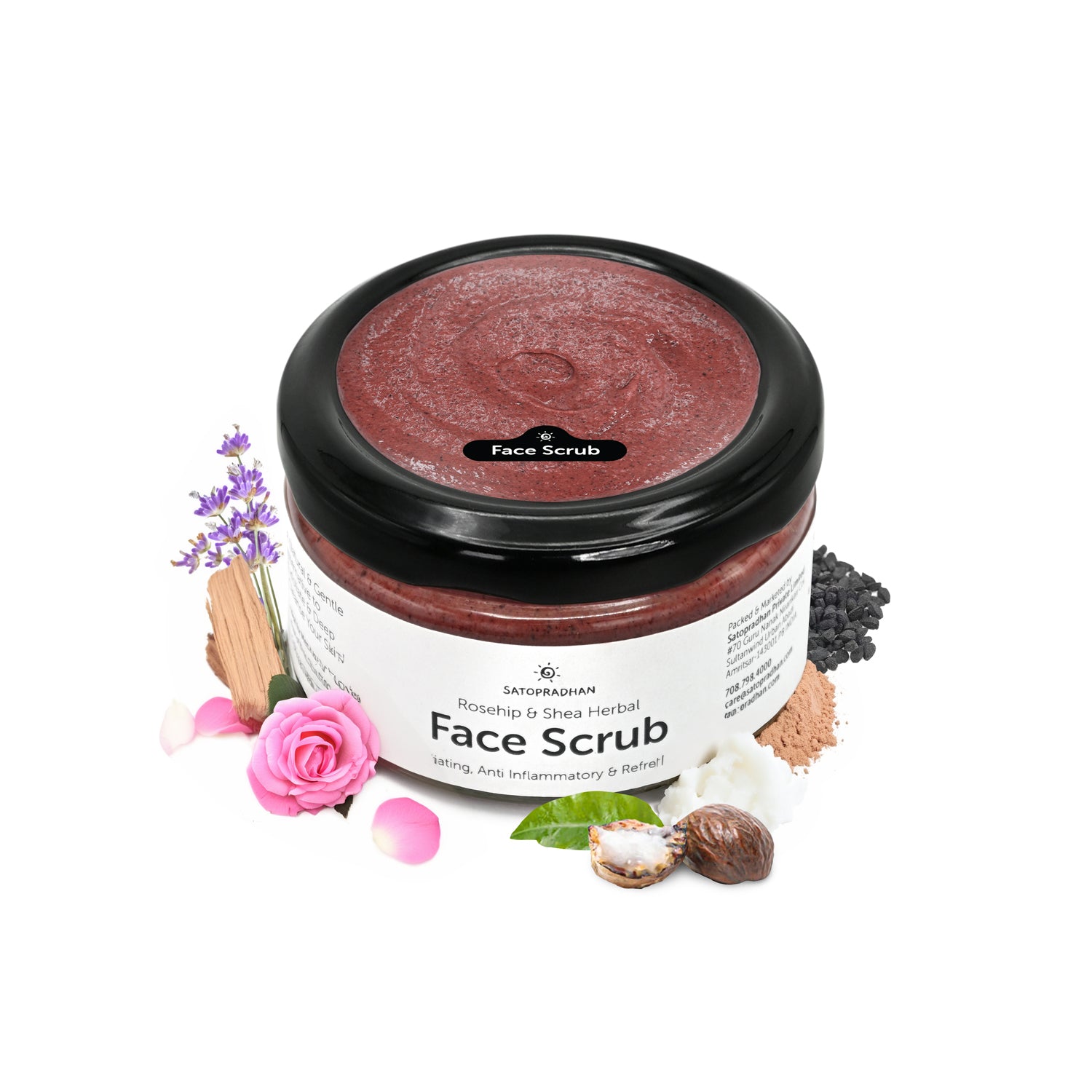 Rosehip & Shea Butter Exfoliating Herbal Scrub for Face & Body 150g