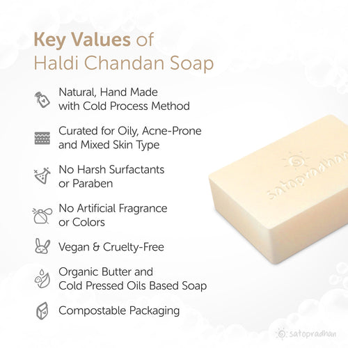 Anti-Ageing Haldi Chandan Soap 100g - Cold Processed Handmade Organic