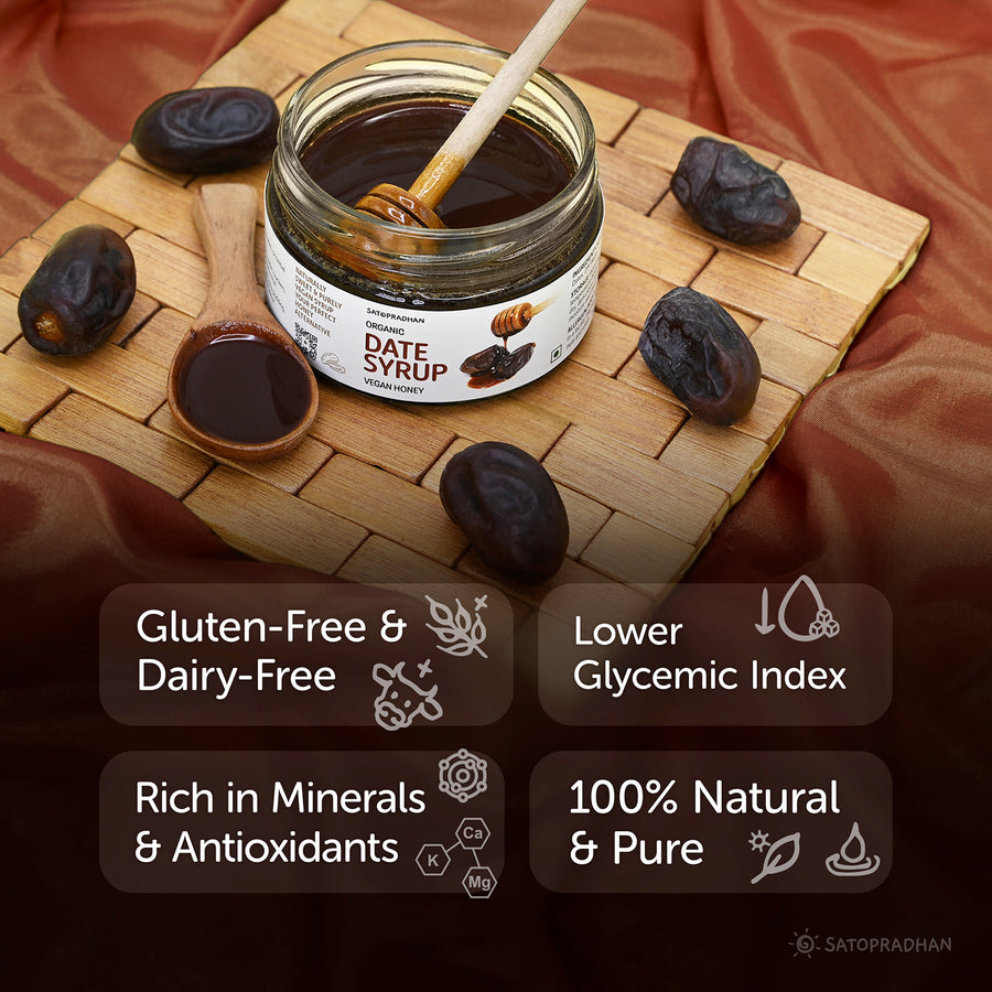 Organic Pure Date Syrup - Sugar Alternative, Vegan Honey