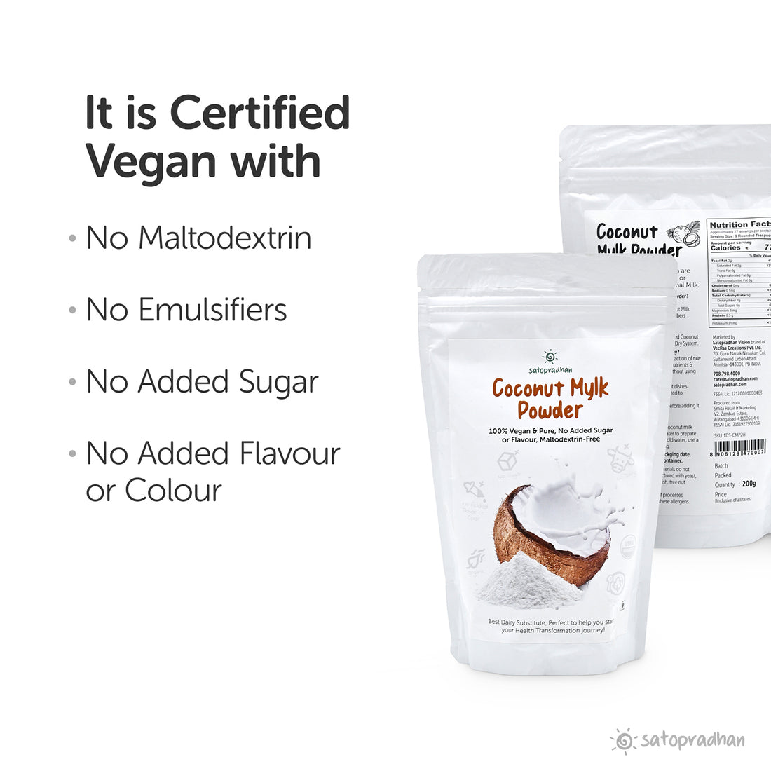 Get Tastiest Vegan Coconut Milk Powder - 200g
