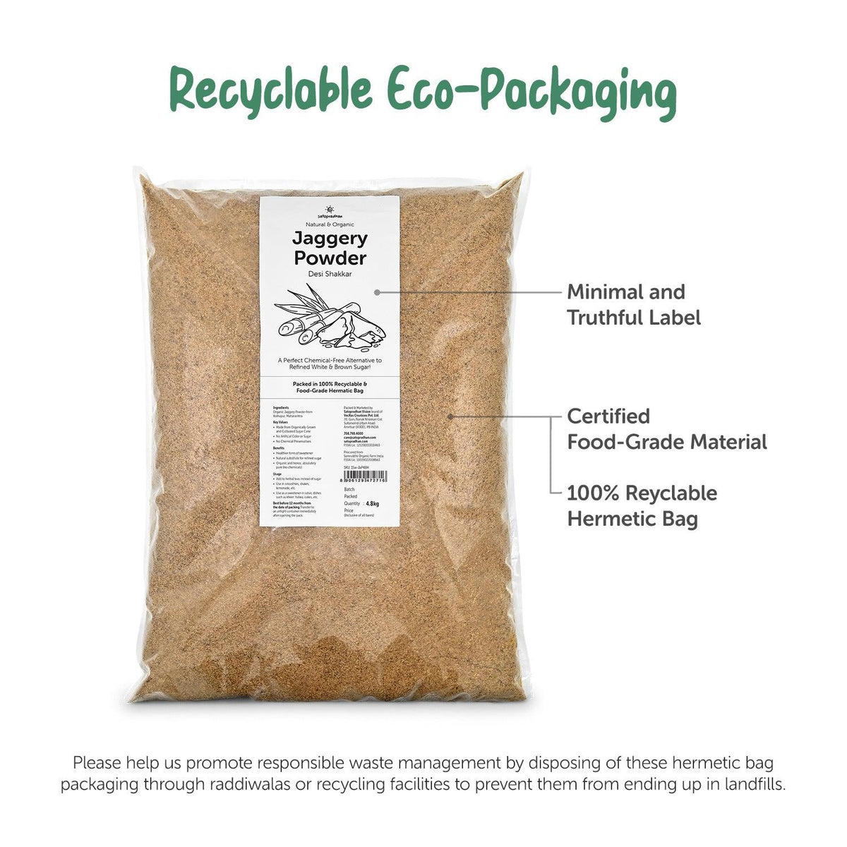 Delicious Natural Jaggery Powder - 800g, 4.8kg