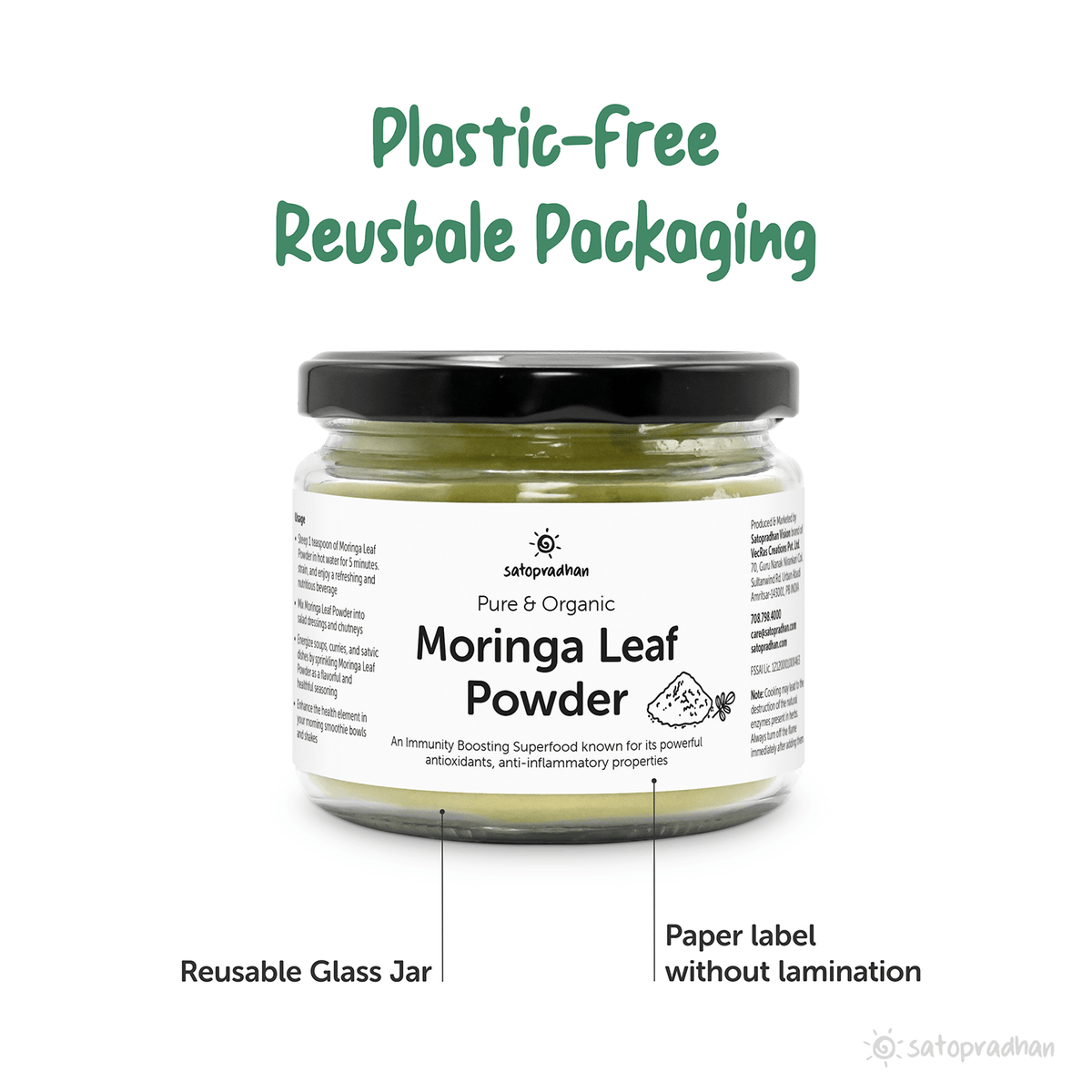 Organic Moringa or Drumstick Leaf Powder - 100g