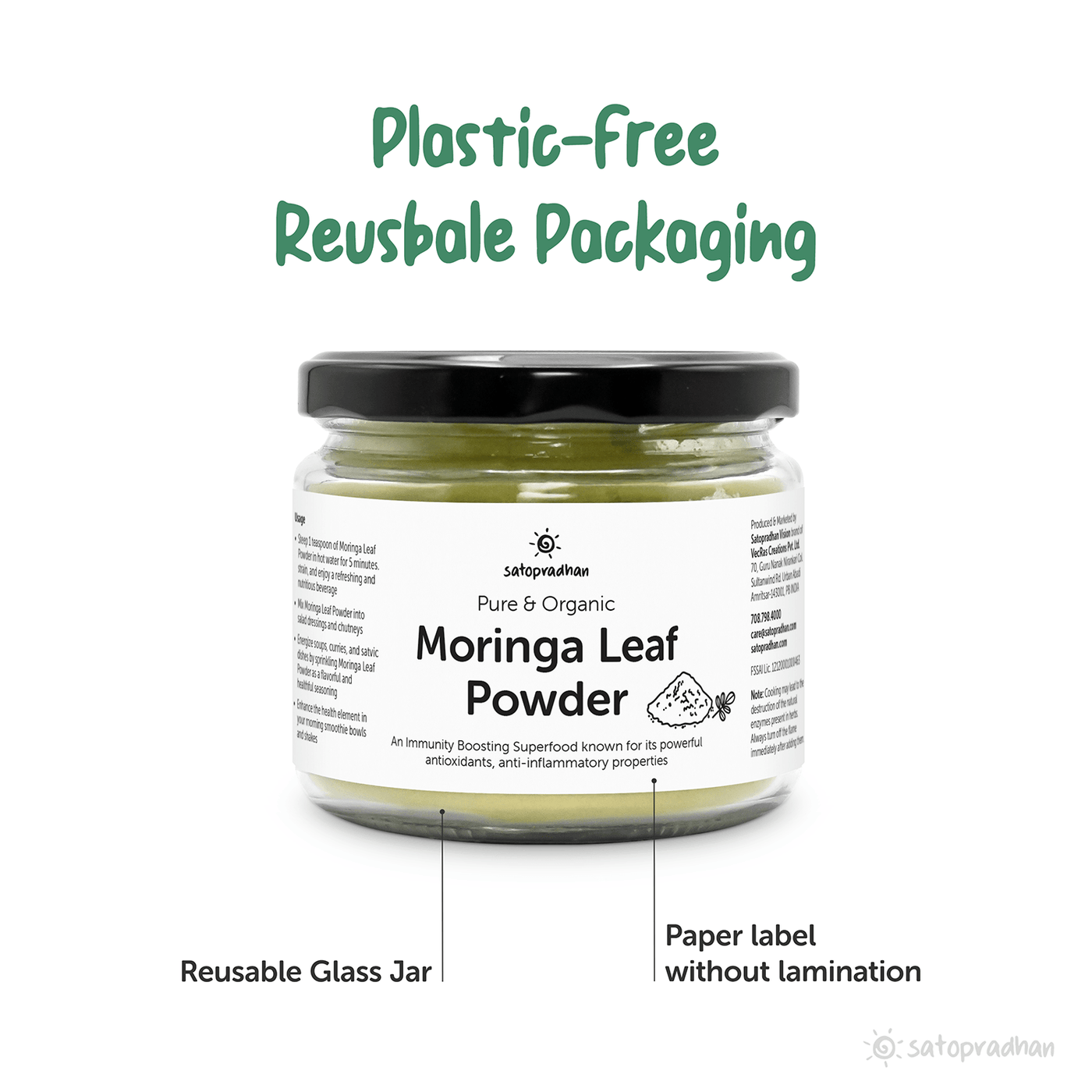 Organic Moringa or Drumstick Leaf Powder - 100g